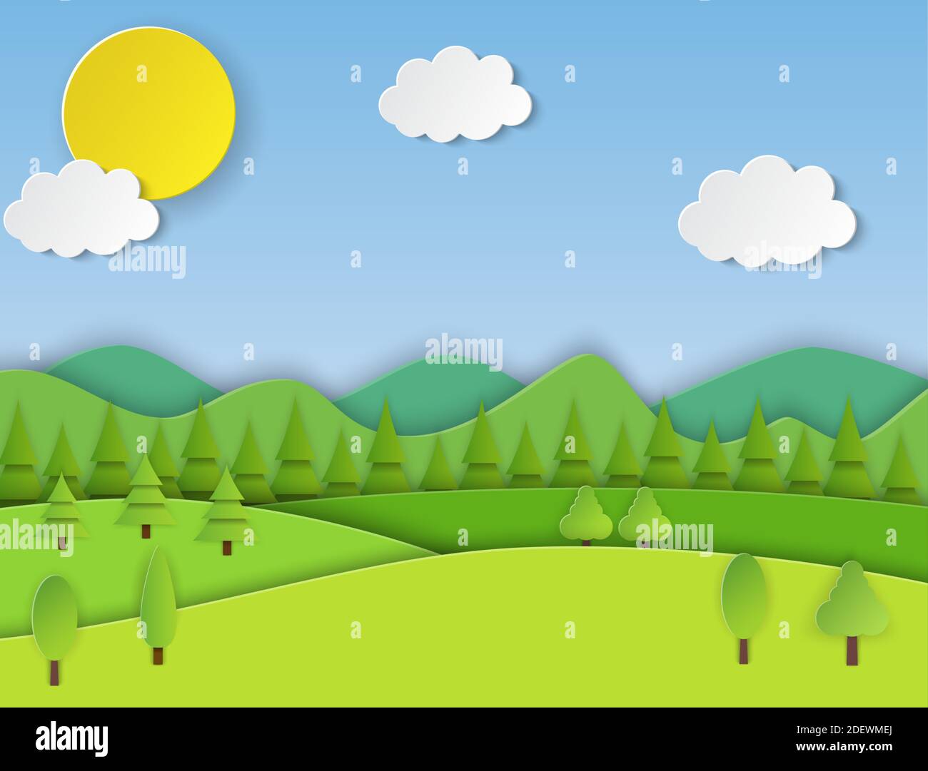 Lush green field hill Stock Vector Images - Alamy