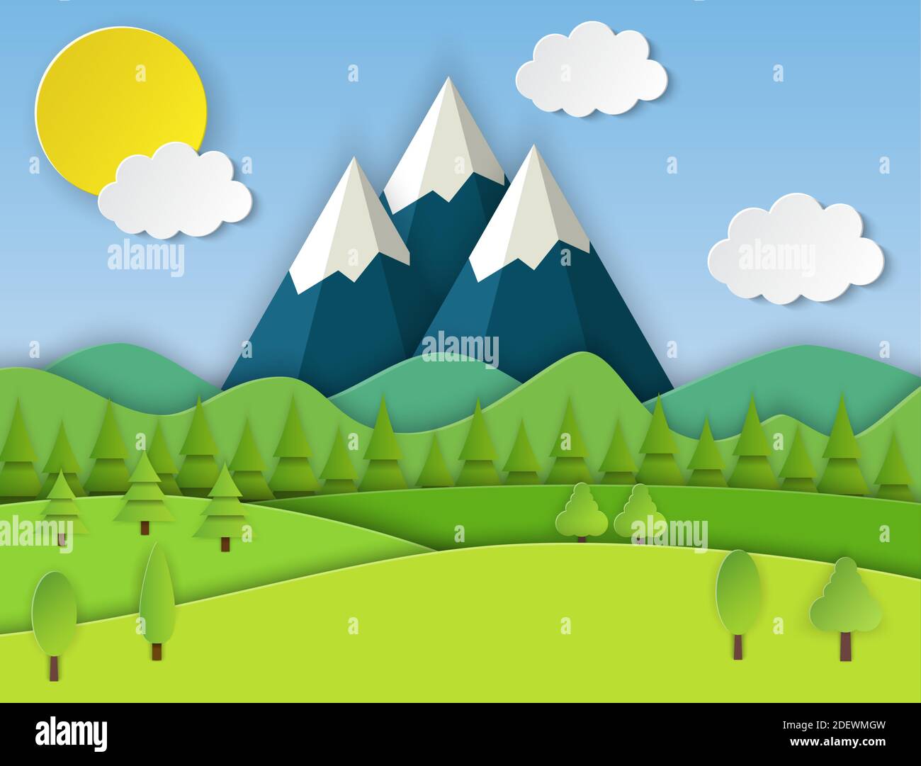 Paper field landscape Stock Vector Image & Art - Alamy