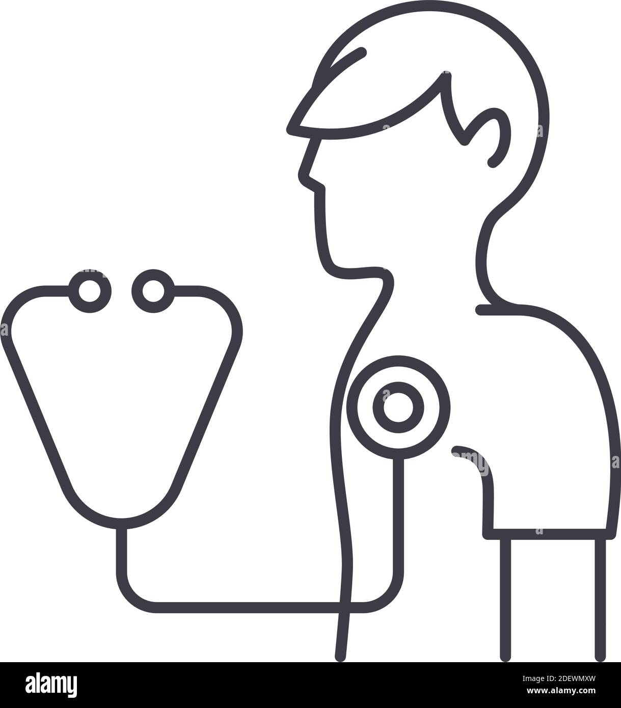 Medical checkup icon, linear isolated illustration, thin line vector ...