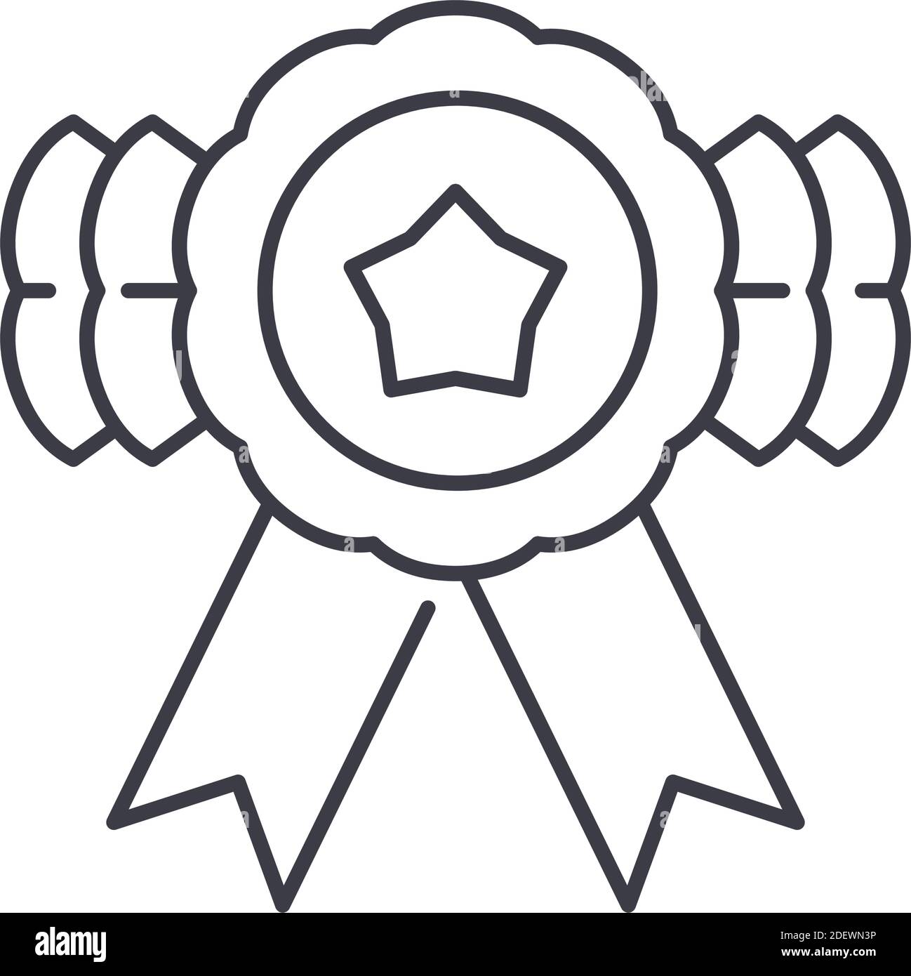 Medal ribbon icon, linear isolated illustration, thin line vector, web ...