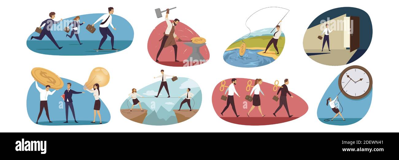 Woman rushing into door Stock Vector Images - Alamy