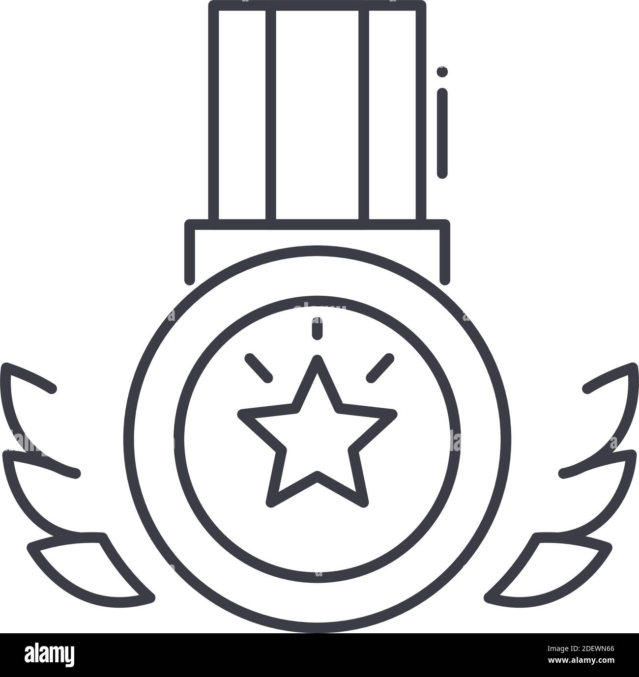 Medal of glory icon, linear isolated illustration, thin line vector ...