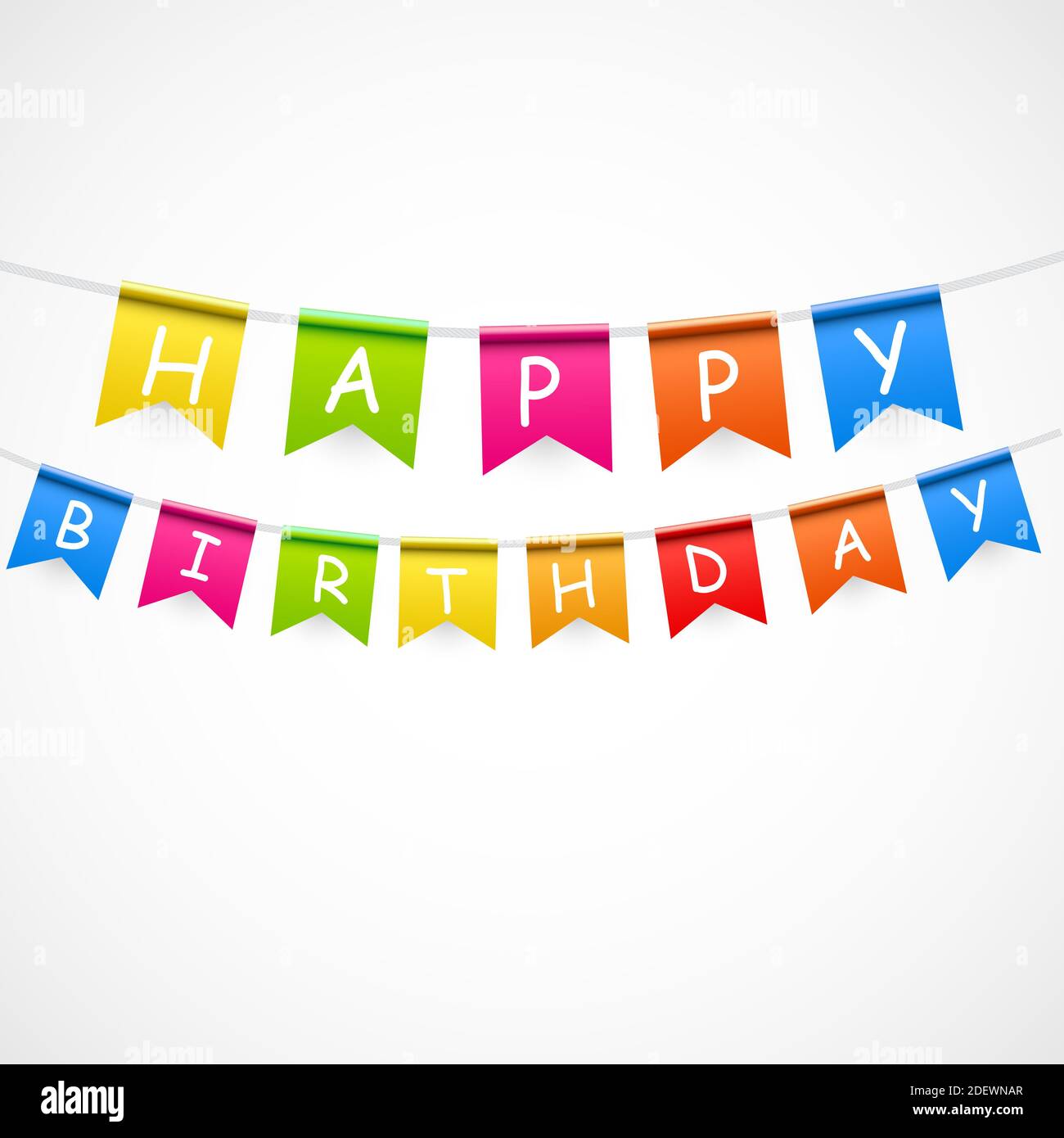 Happy Birthday Party Background with Flags Illustration Stock Photo - Alamy