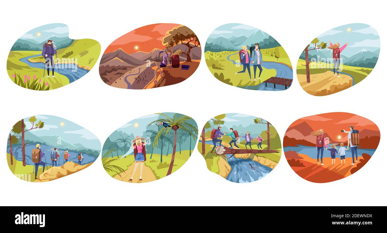 Valley trekking Stock Vector Images - Alamy