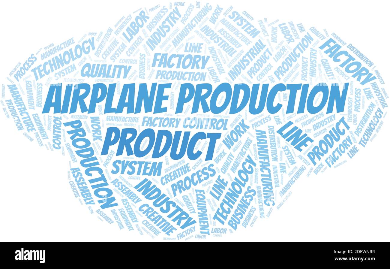 Airplane Production word cloud create with the text only Stock Vector ...