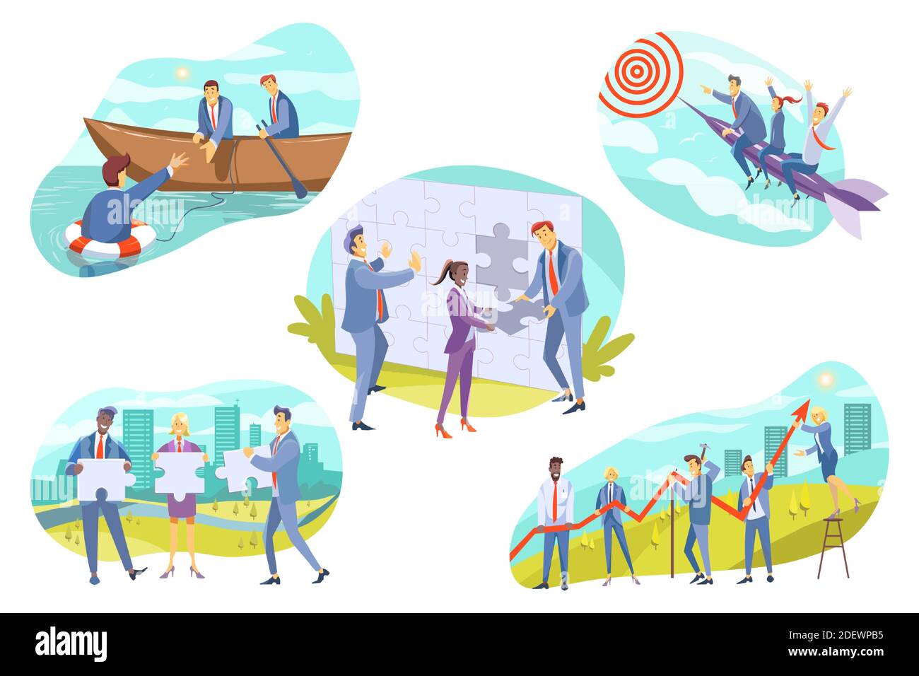 Business, teamwork, cooperation set concept. Collection of teams of ...