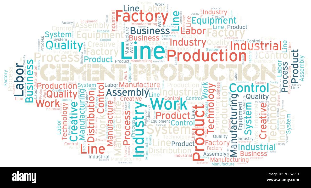 Cement Production word cloud create with the text only Stock Vector ...