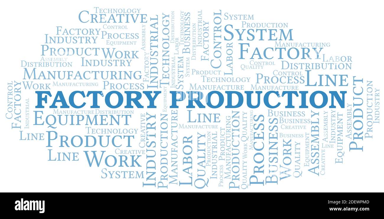 Factory Production word cloud create with the text only Stock Vector ...