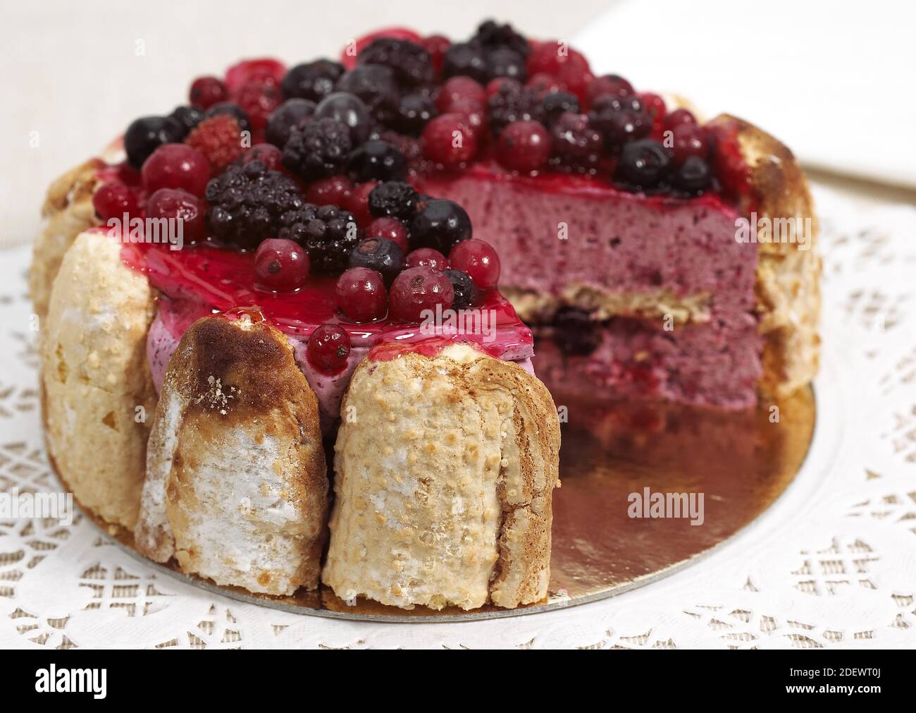 Red Fruits Charlotte Stock Photo - Alamy