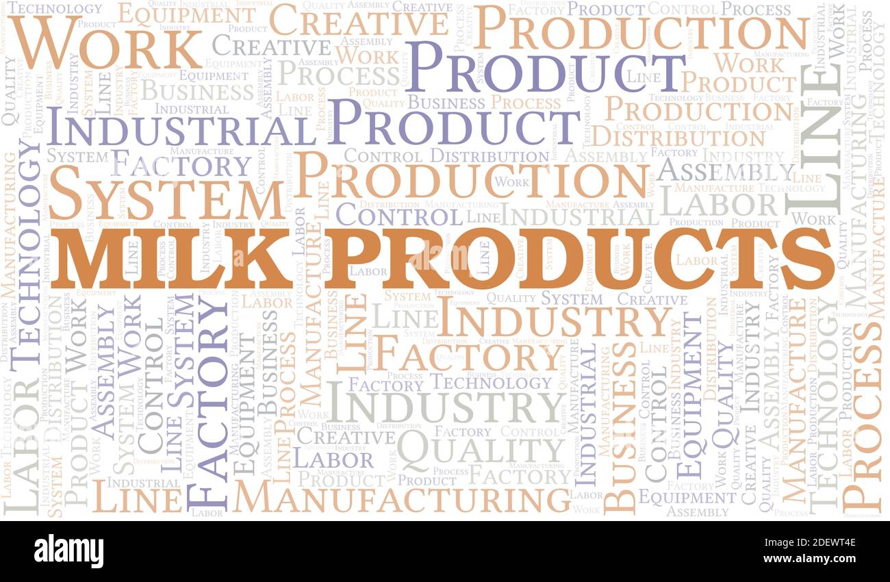 Milk Products word cloud create with the text only Stock Vector Image ...