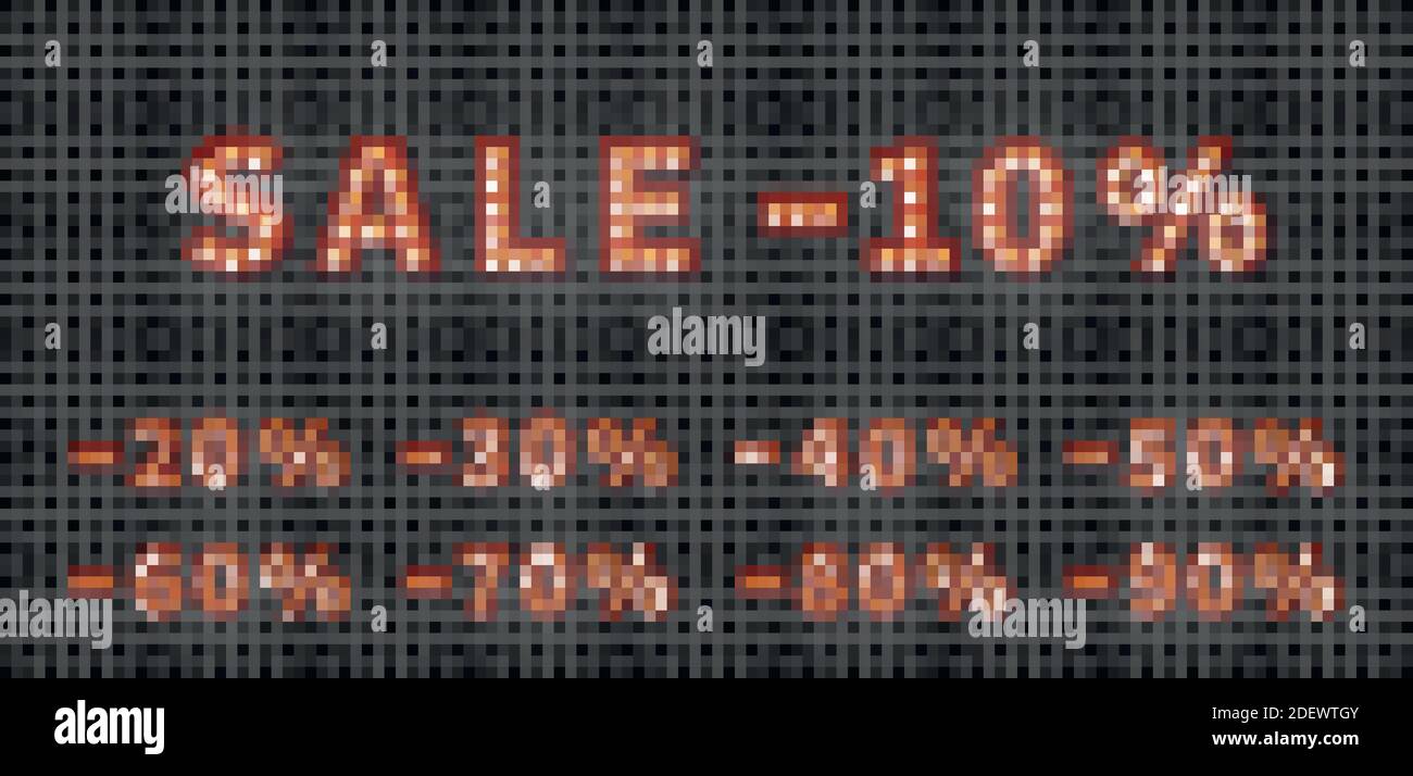 Sale marquee numbers template. 3d vector set of light bulb numbers ...