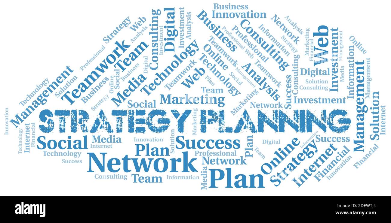 Strategy Planning word cloud create with the text only Stock Vector ...