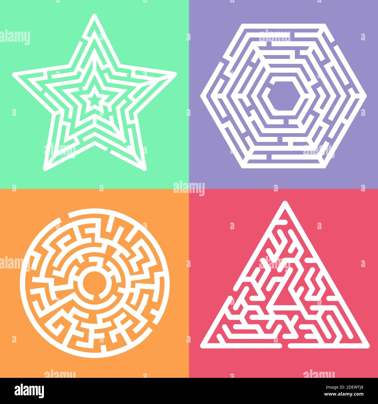 Set of maze labyrinth game for kids. Labyrinth logic conundrum in the ...