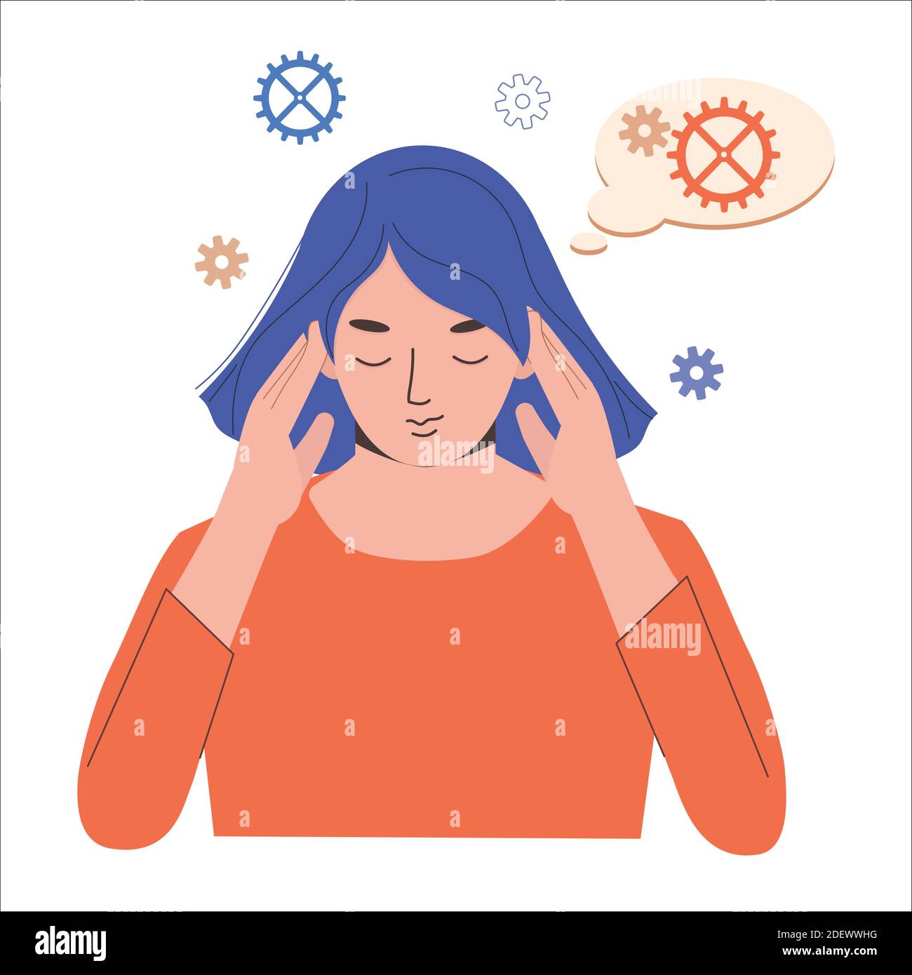 Troubled woman Stock Vector Images - Alamy