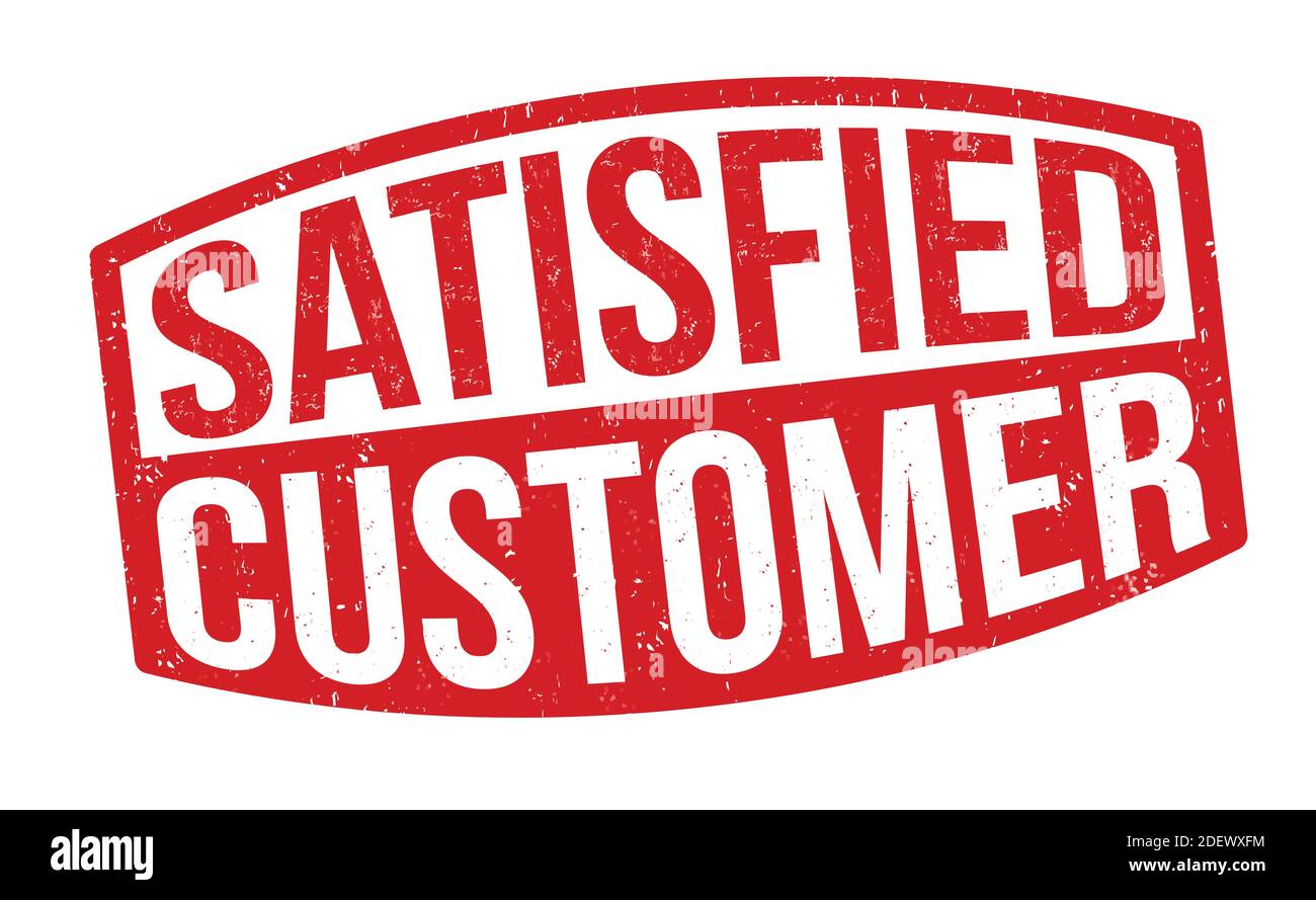 Satisfied customer grunge rubber stamp on white background, vector ...