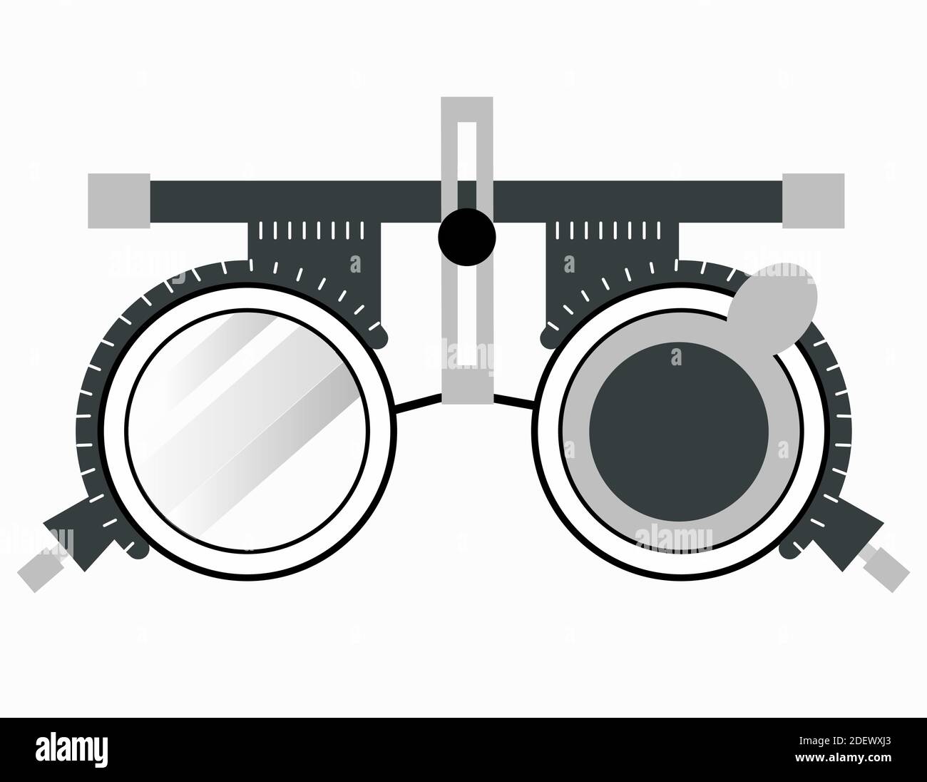 Spectacles used for eyesight tests. Optometrist trial frame glasses for ...