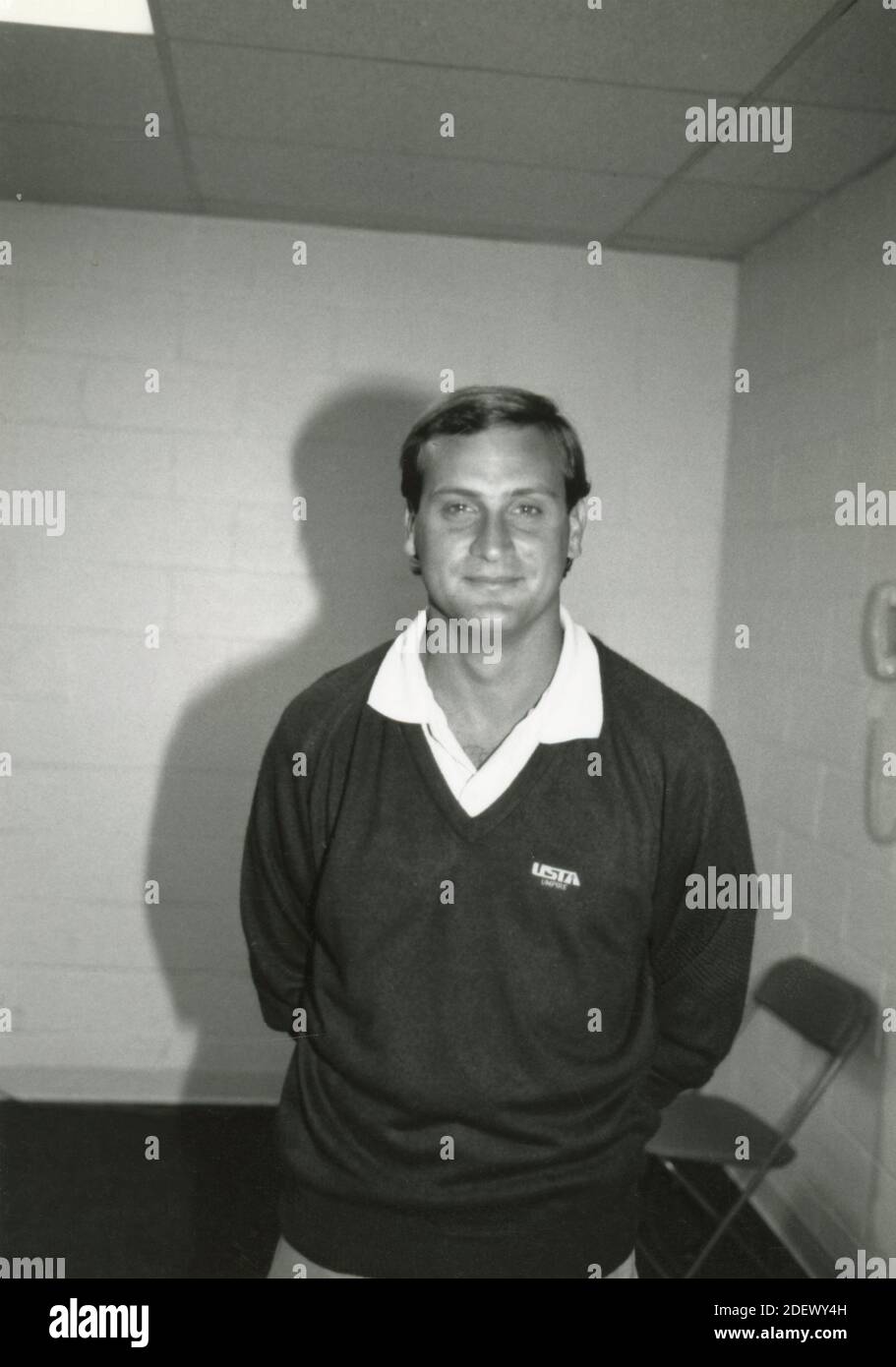 French tennis chair umpire Bruno Rebeuh, 1980s Stock Photo - Alamy