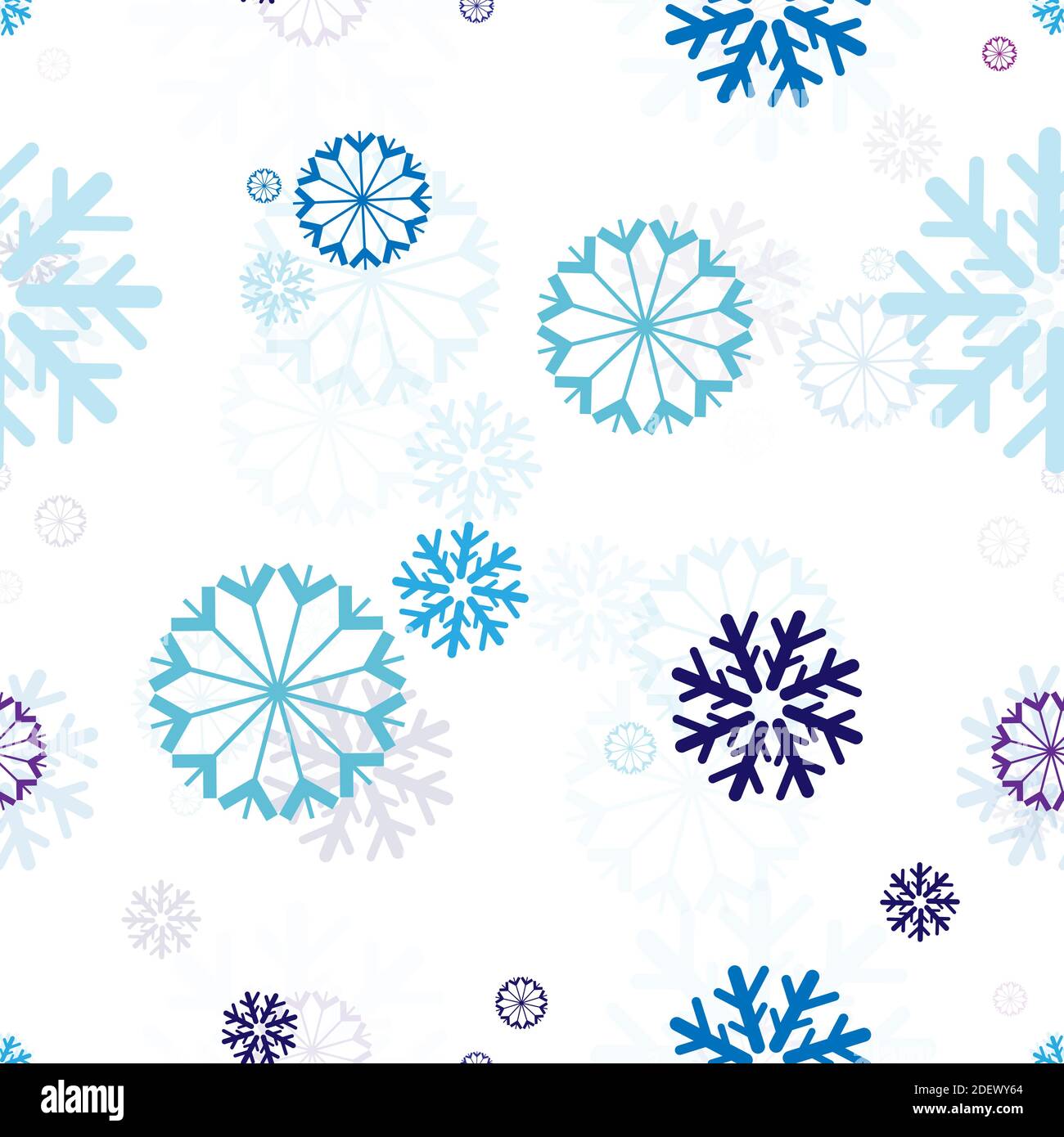 Seamless repeating background of different kinds of snowflakes Stock ...