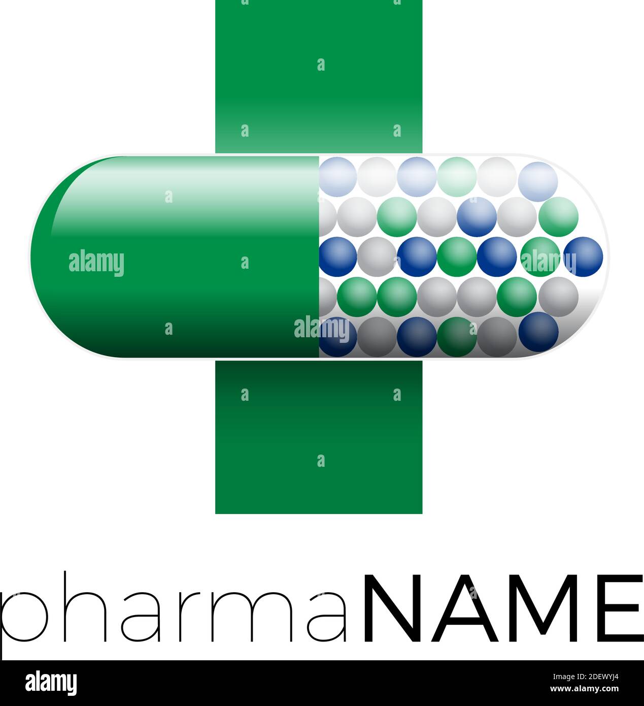 Vector icon pharmacy. Green cross with pill Stock Vector Image & Art ...