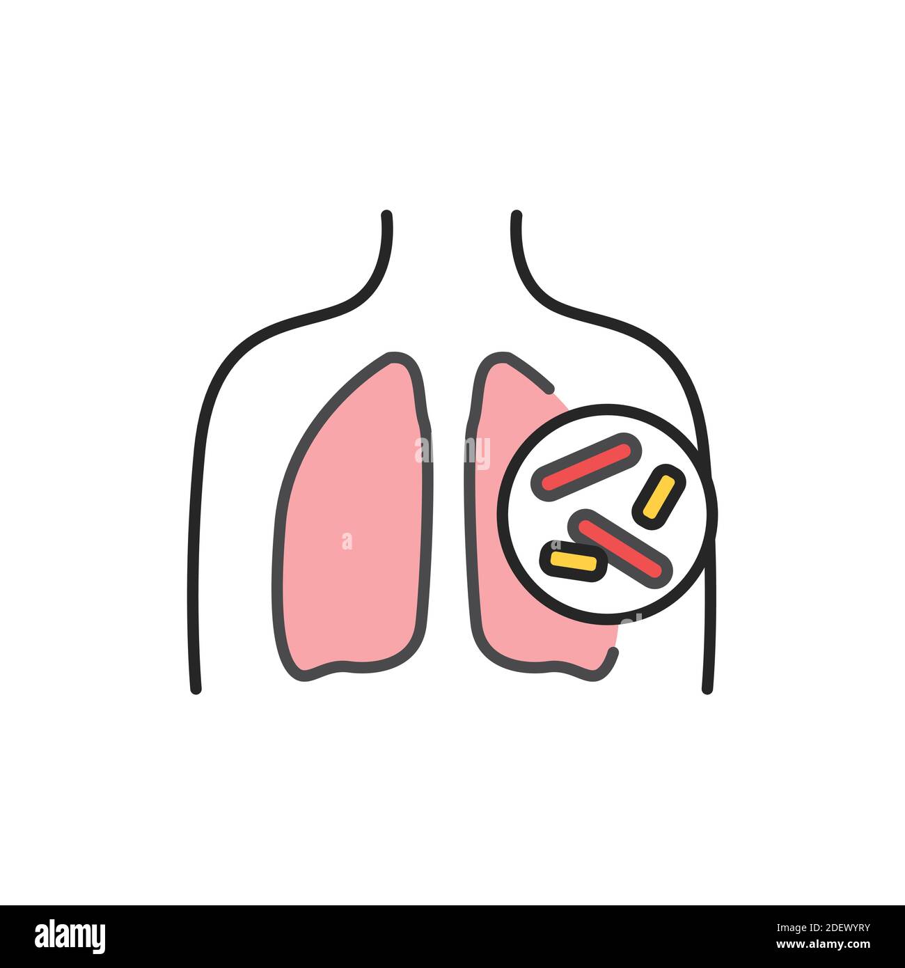 Tuberculosis line color icon. Sign for web page, mobile app Stock ...