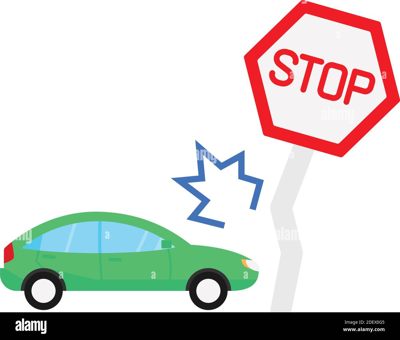 Stop sign with car accident Isolated Vector icon that can be easily ...