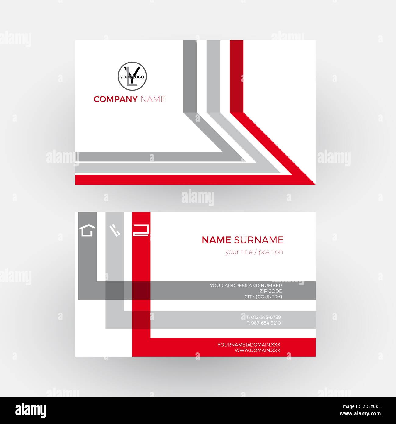 Vector red abstract geometric background. Business card Stock Vector ...