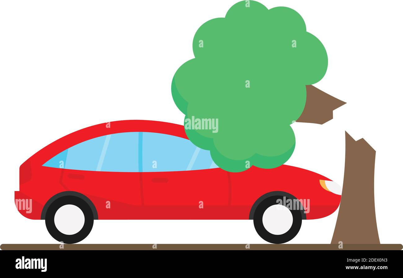 Tree falling car Stock Vector Images - Alamy