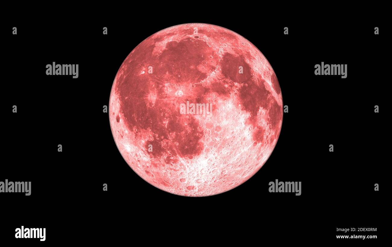 Isolated red full moon on a black background. High resolution image ...