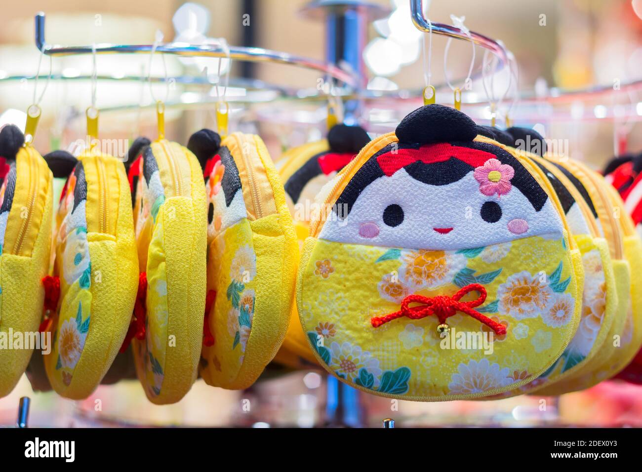 Japanese coin purses sold at the Nishiki Market in Kyoto, Japan Stock ...