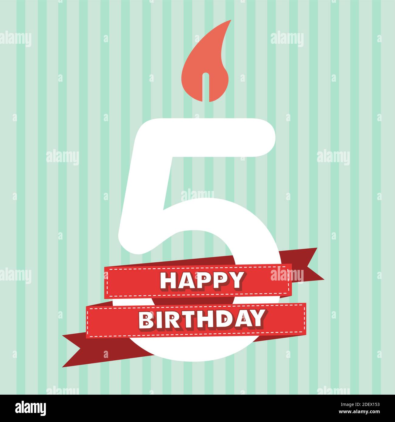 5 years old, vintage happy birthday in vector flat design Stock Vector ...