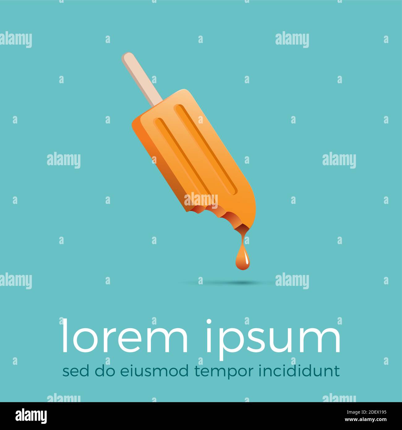 Vector abstract popsicle dripping, taste of orange Stock Vector Image ...
