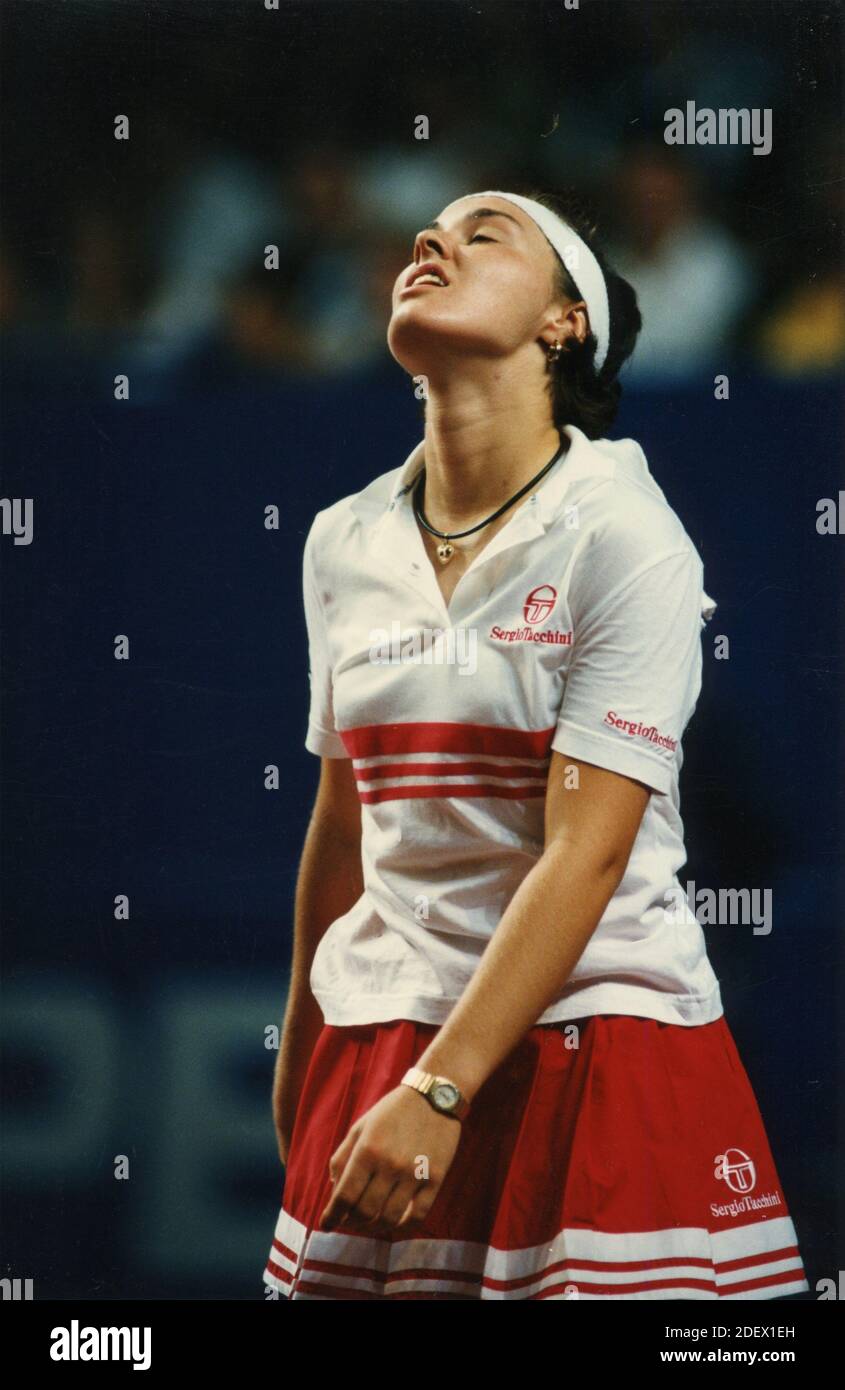 Swiss tennis player Martina Hingis, Fed Cup final, Geneva 1998 Stock ...