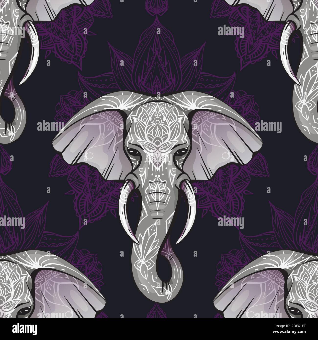 Tribal Pattern Elephant Background