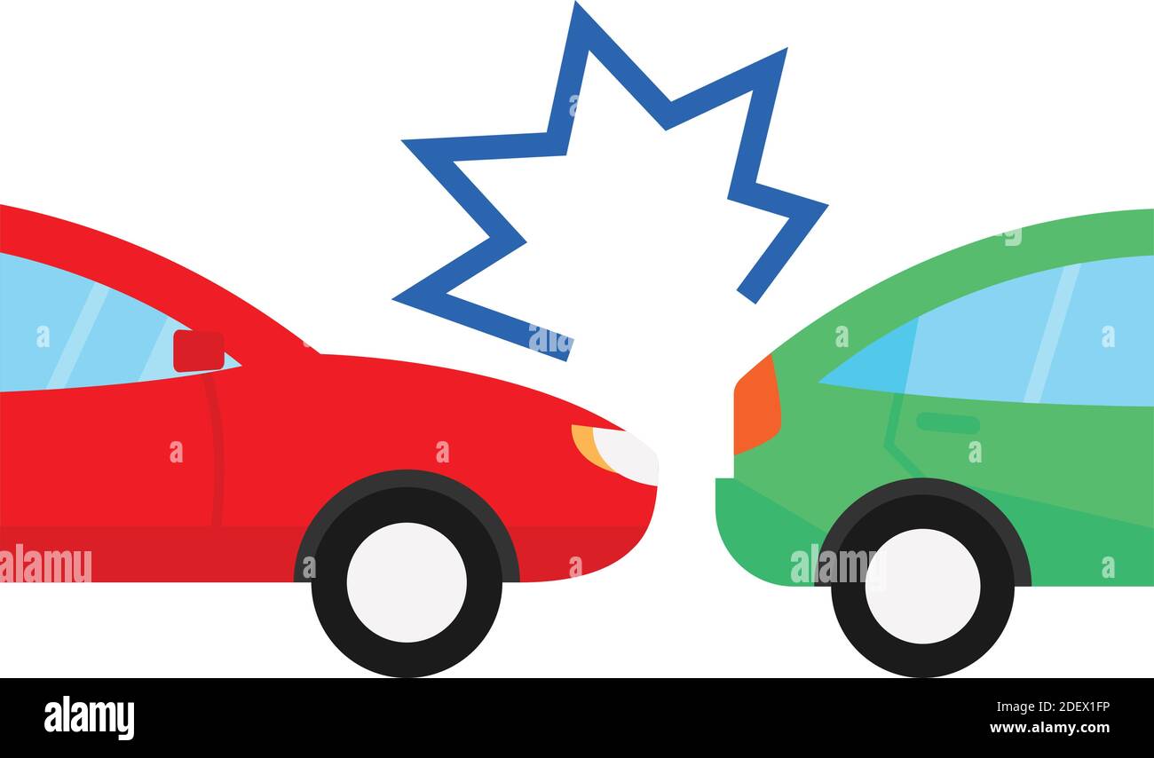 Two cars collide Stock Vector Images - Alamy