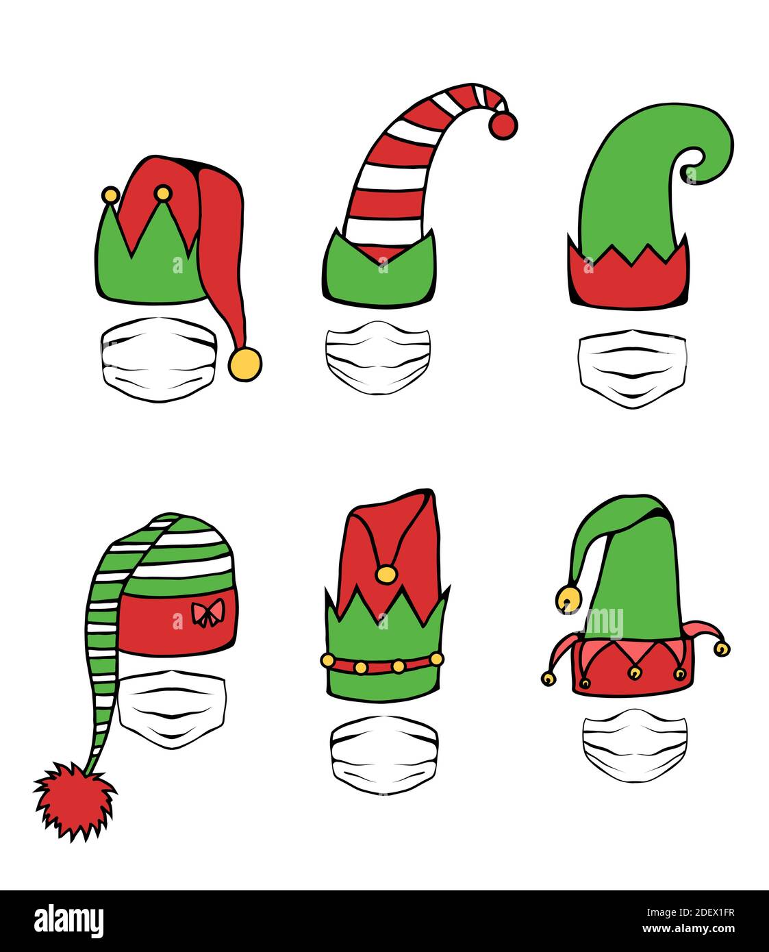 Elf hats set Cut Out Stock Images & Pictures - Alamy