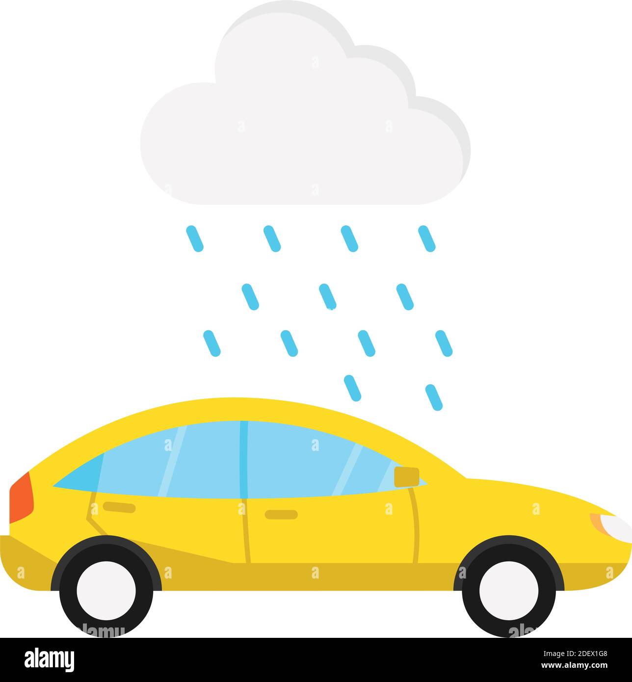 Car in rain Isolated Vector icon that can be easily modified or edited ...