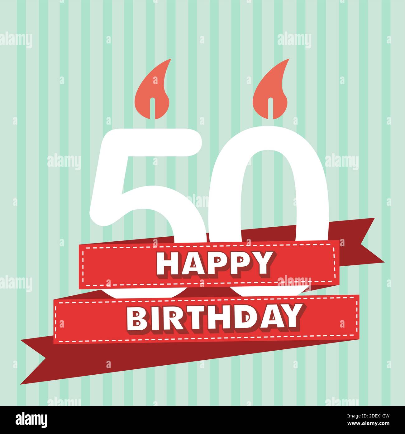50 years old, vintage happy birthday in vector flat design Stock Vector ...