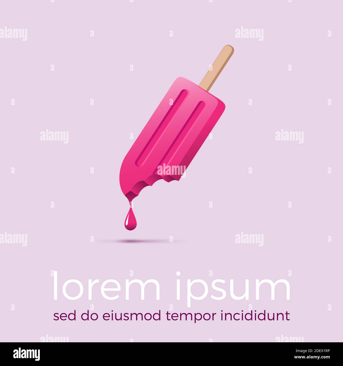 Vector abstract popsicle dripping, taste of strawberry Stock Vector ...