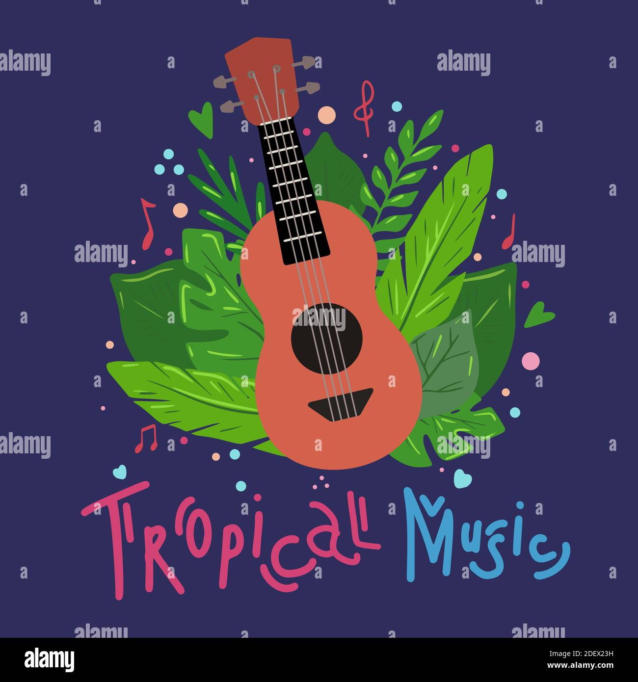 Vector illustration tree musical notes hi-res stock photography and ...