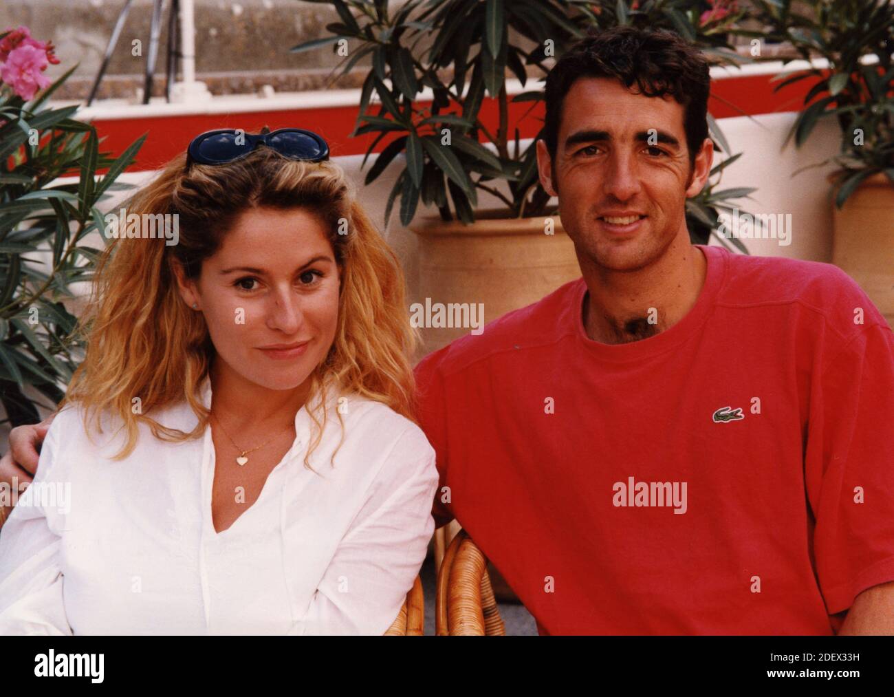 Spanish tennis player Tomas Carbonell with his girlfriend, 1998 Stock ...