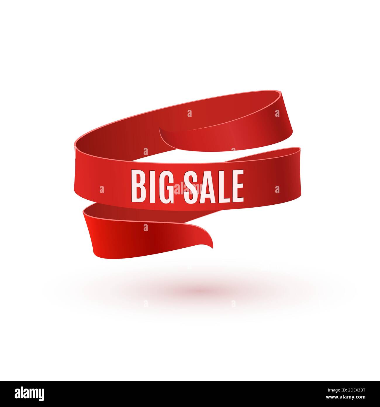 Big sale. Red ribbon isolated on white background Stock Vector Image ...