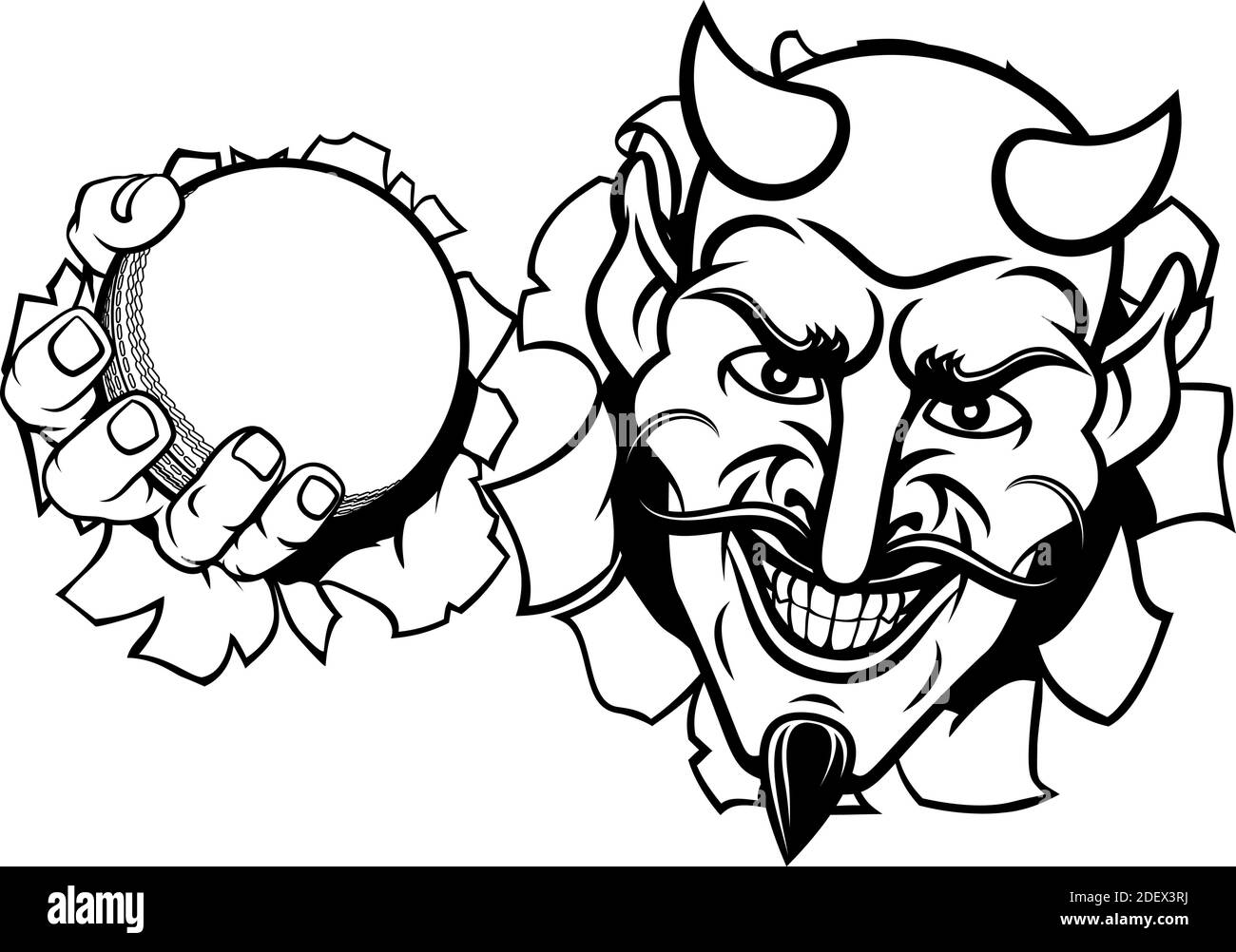 Devil Satan Cricket Sports Mascot Cartoon Stock Vector Image & Art - Alamy