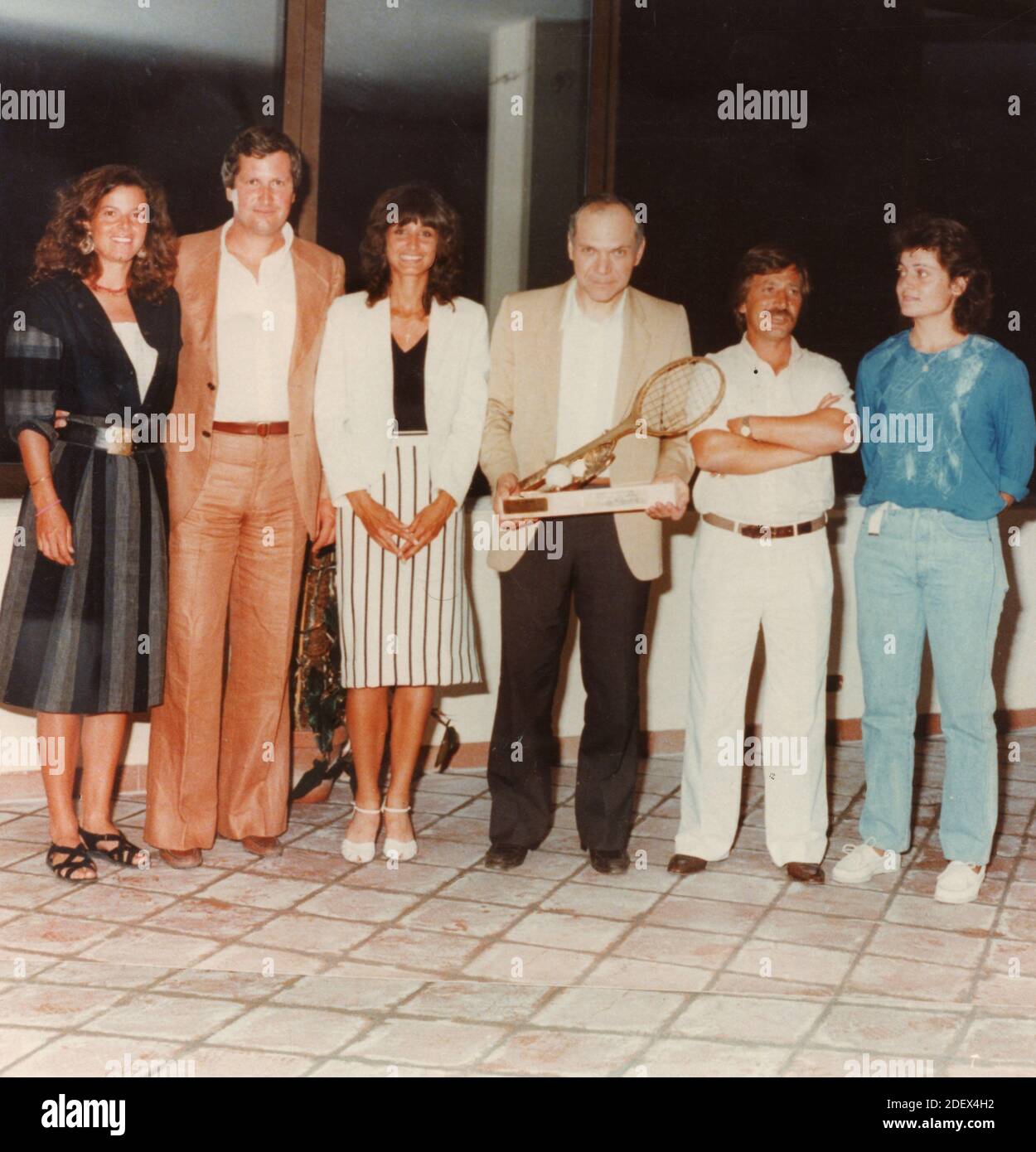 Italian tennis player Antonella Canapi (third from left), 1980s Stock ...