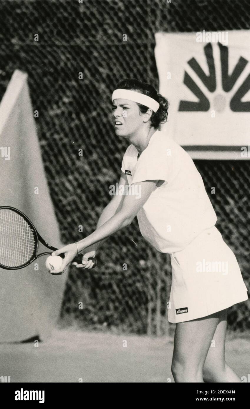 Italian tennis player Antonella Canapi, 1980s Stock Photo - Alamy