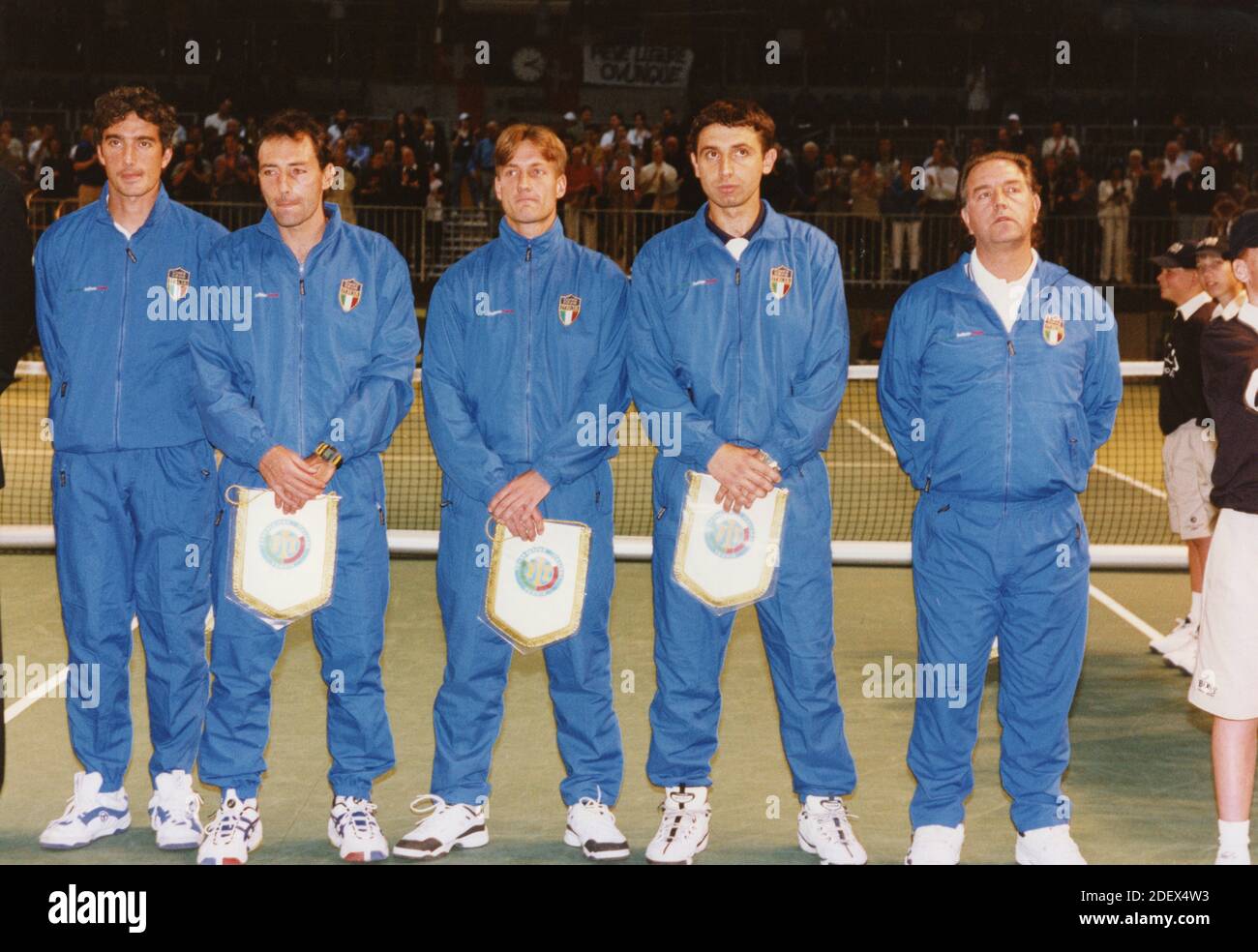Italian men tennis team for the Davis Cup, 1990s Stock Photo - Alamy