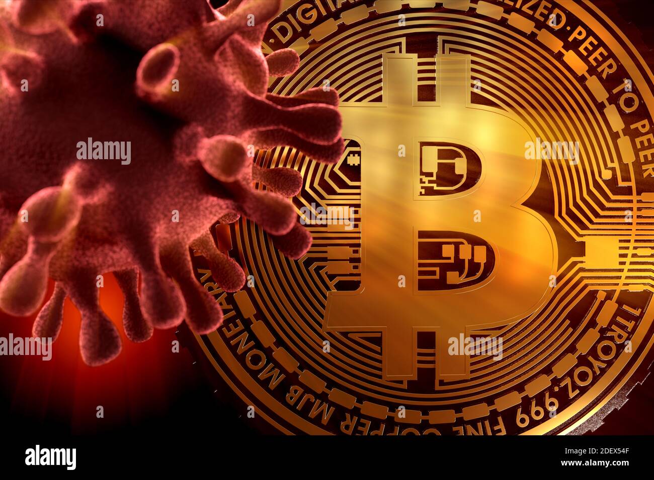 Bitcoin in times of crisis caused by coronavirus covid 19 pandemic 3d ...