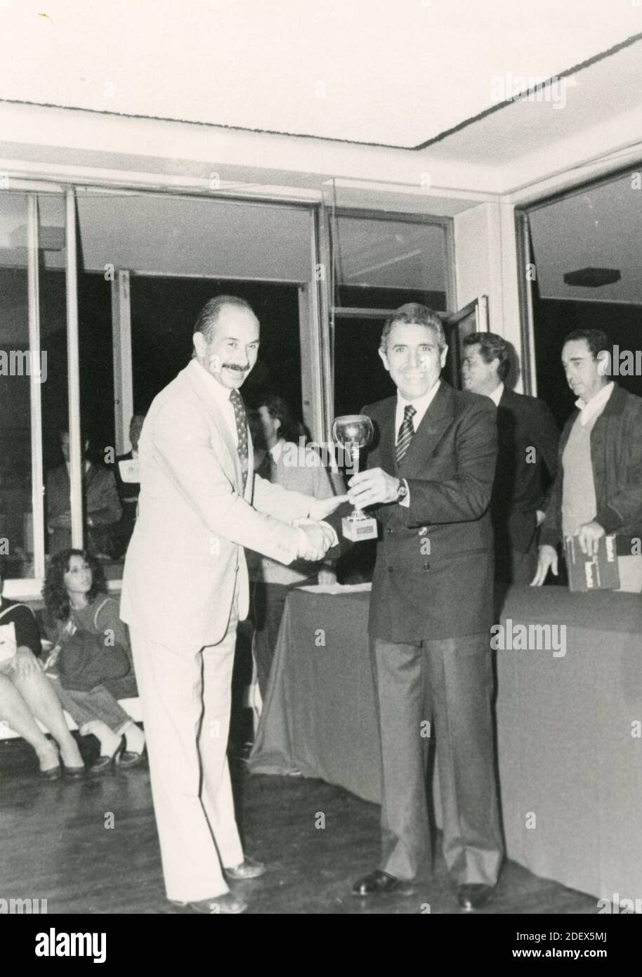 Italian former tennis player Aldo Galassi and FIT manager Paolo Galgani ...