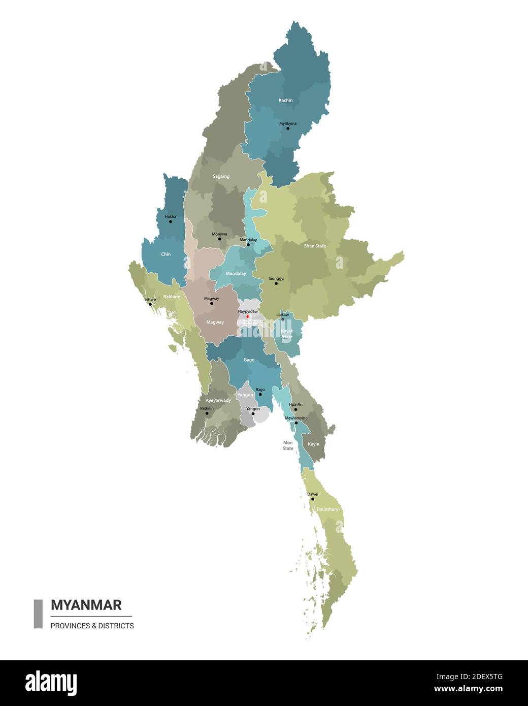 Map of myanmar with cities – PZGI