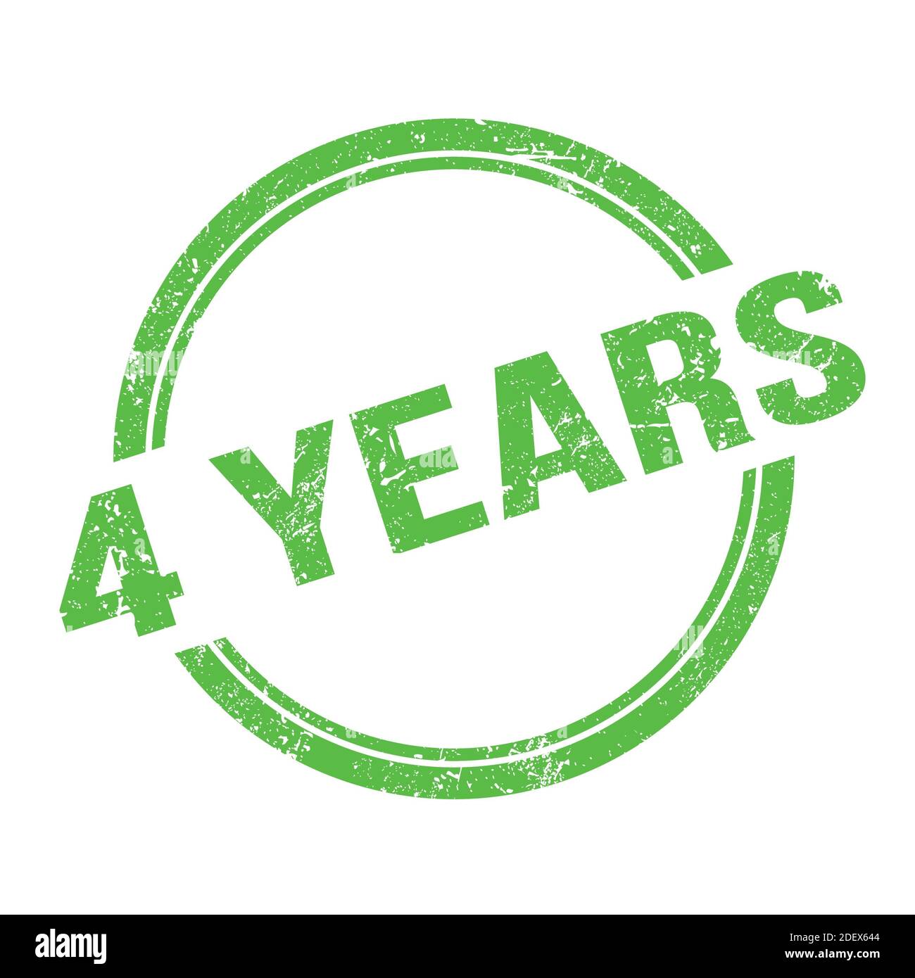 4 YEARS text written on green grungy vintage round stamp Stock Photo ...