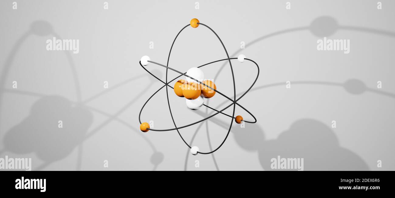 3d model nucleus atom protons hi-res stock photography and images - Alamy